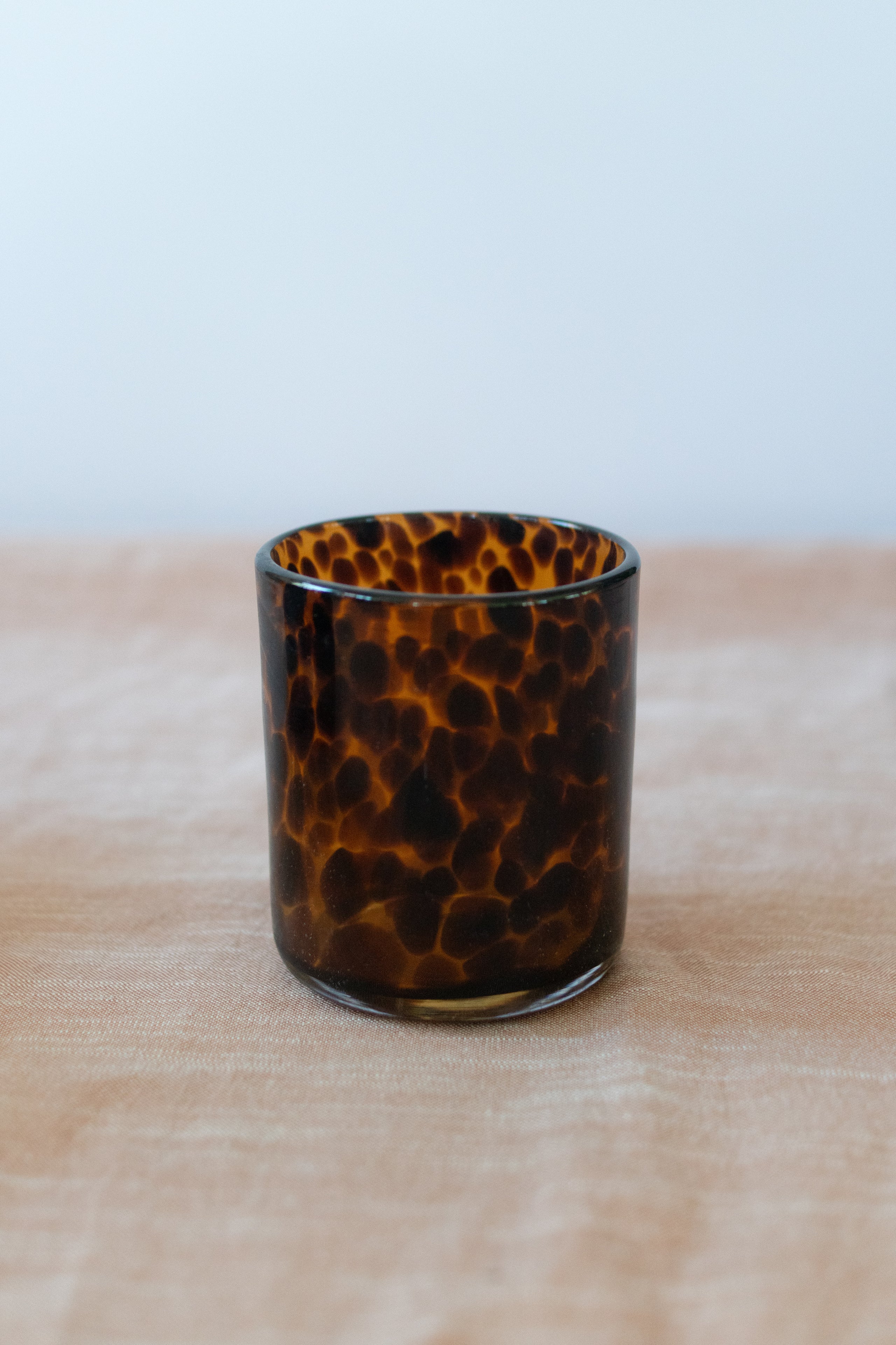 Brown Tortoise Shell Spotted Drinking Glass - Artisanal, Hand-Blown ...