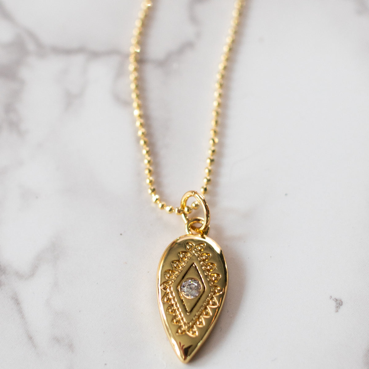 Evil Eye Teardrop Necklace in Gold Vermeil – Gather Goods Co.