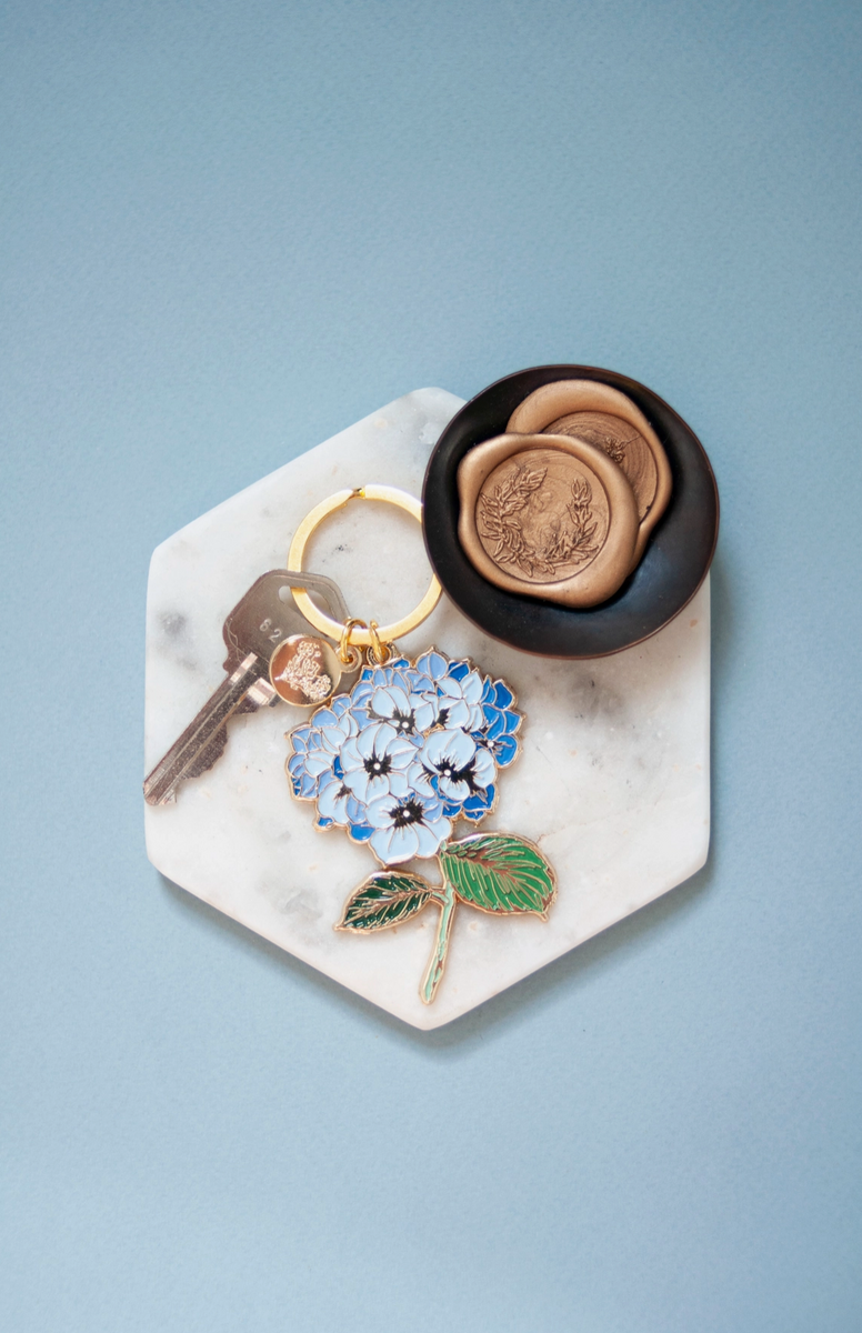 Blue Hydrangea Keychain – Gather Goods Co.