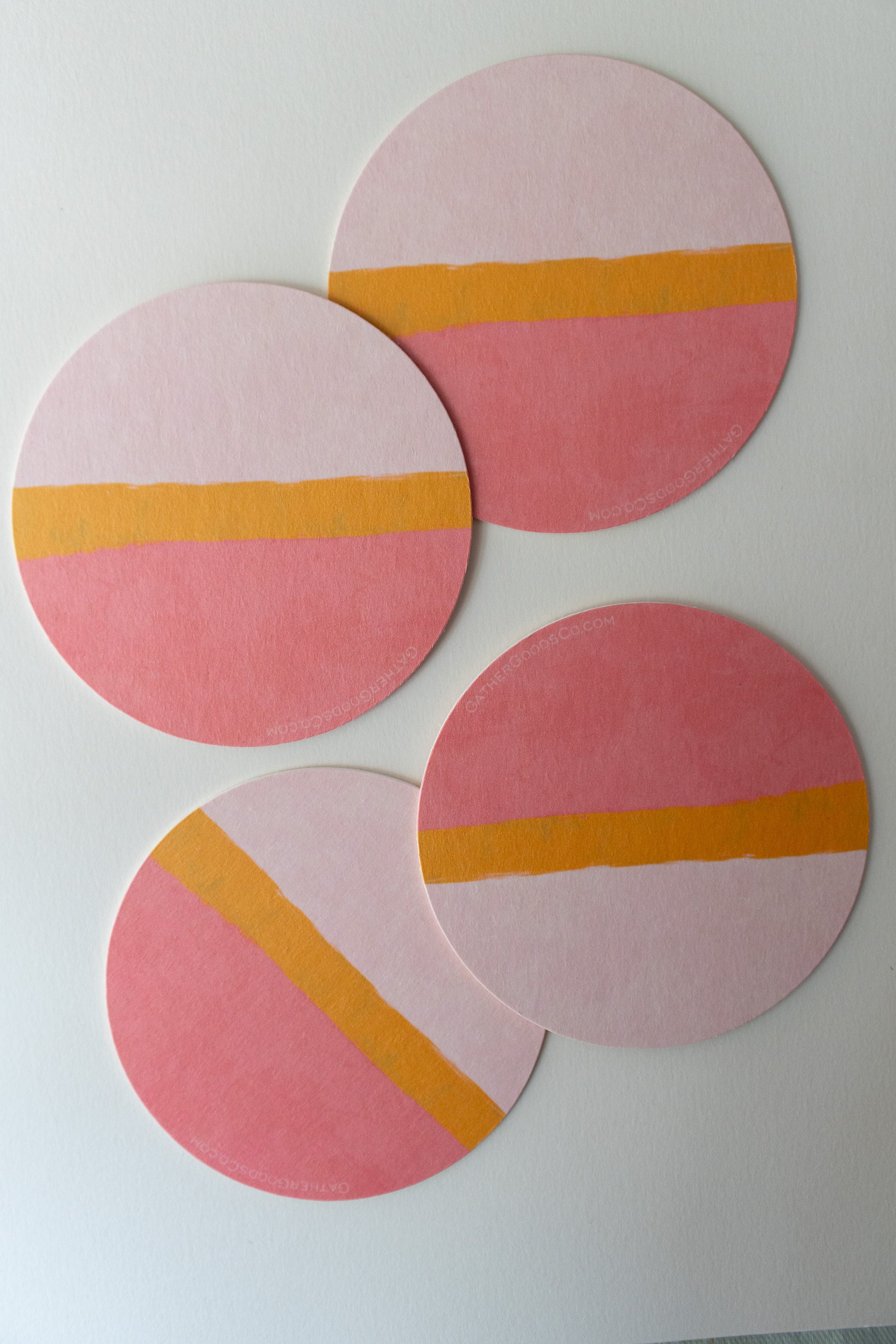 Pink Sunset Coasters, Set of Four - Gather Goods Co.