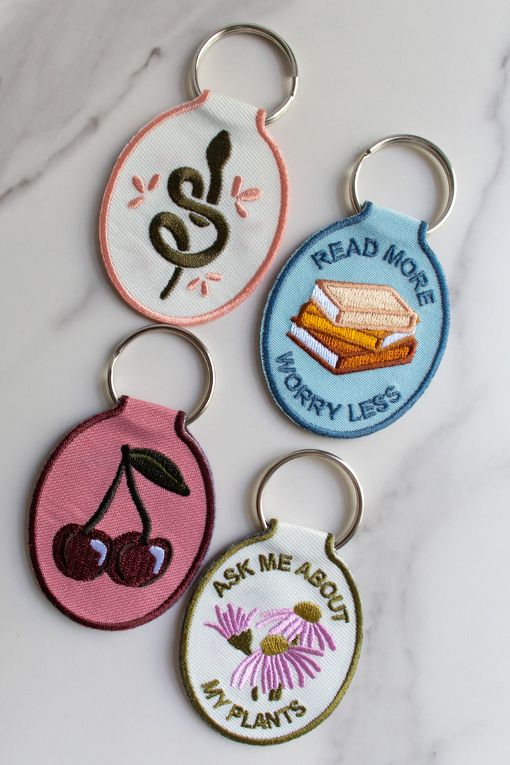 Cherry Embroidered Keychain - Gather Goods Co.