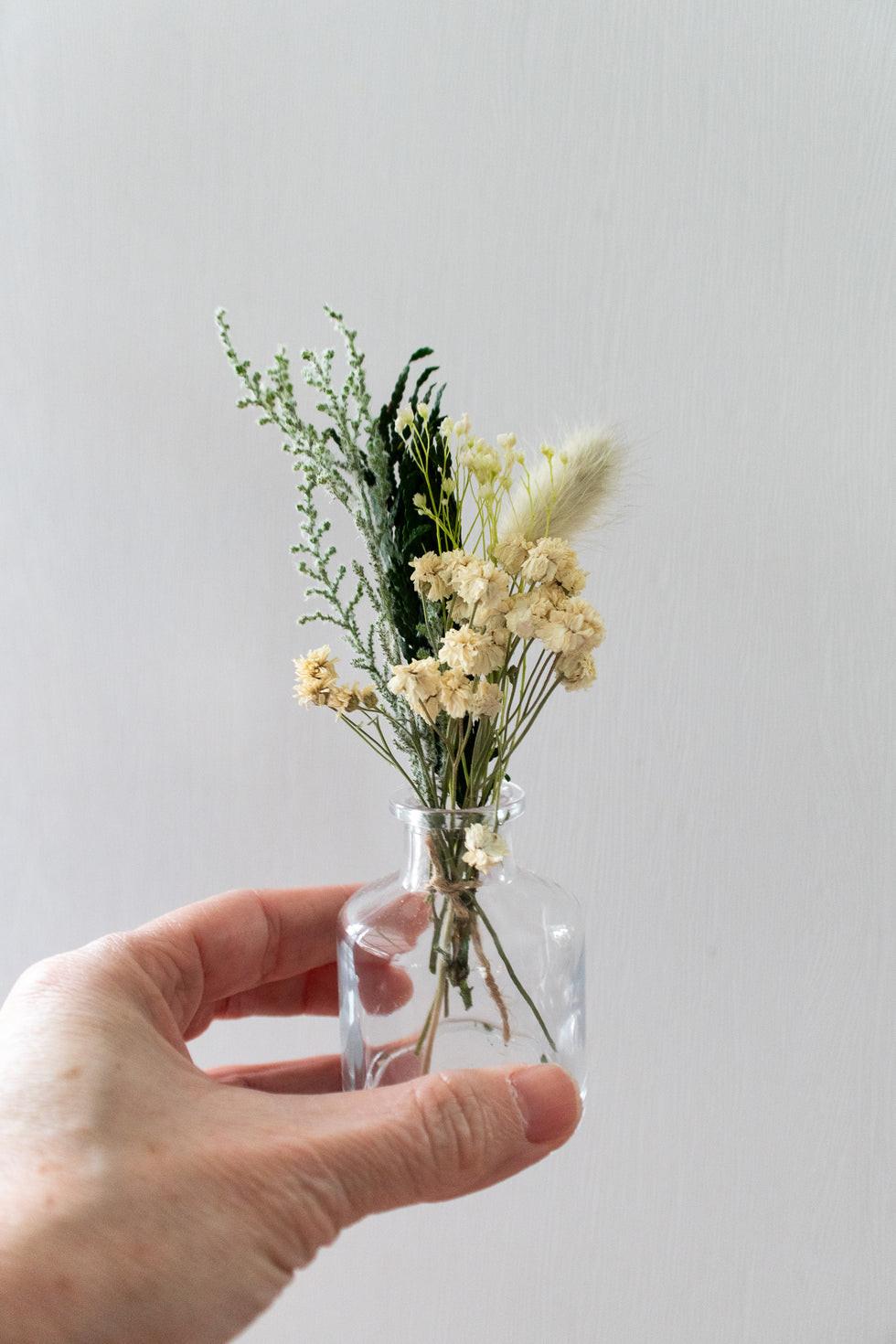 Micro Dried Flower Arrangement in A Glass Bud Vase - Gather Goods Co.