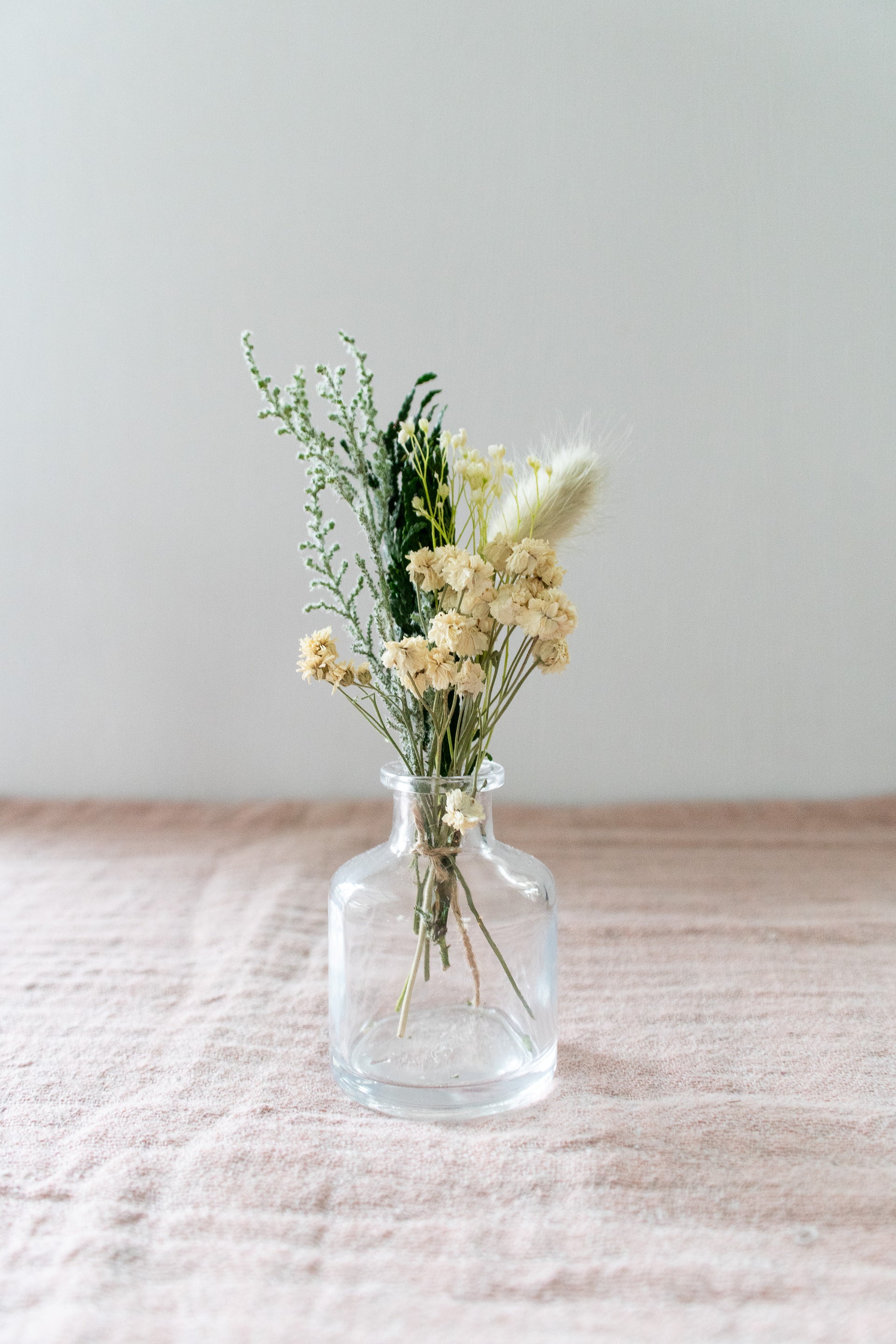 Micro Dried Flower Arrangement in A Glass Bud Vase - Gather Goods Co.
