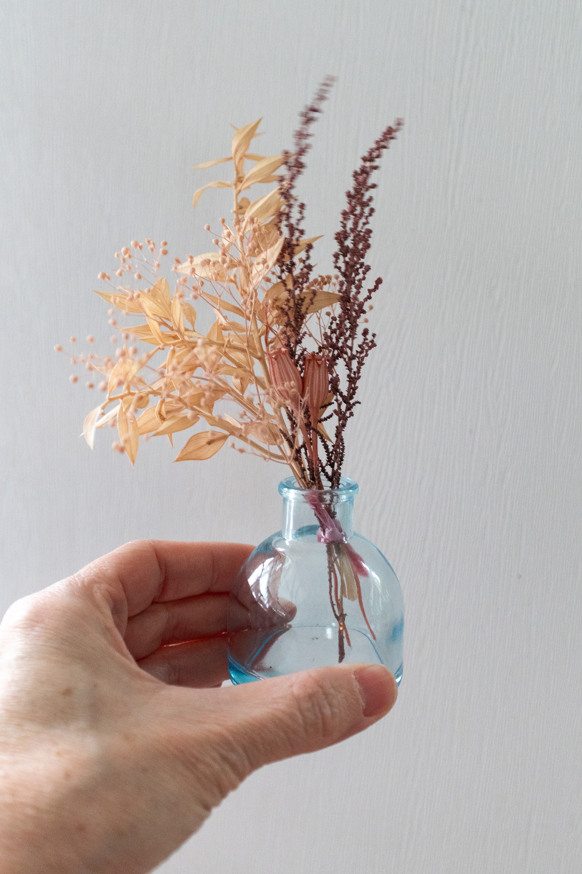 Micro Dried Flower Arrangement in A Glass Bud Vase - Gather Goods Co.