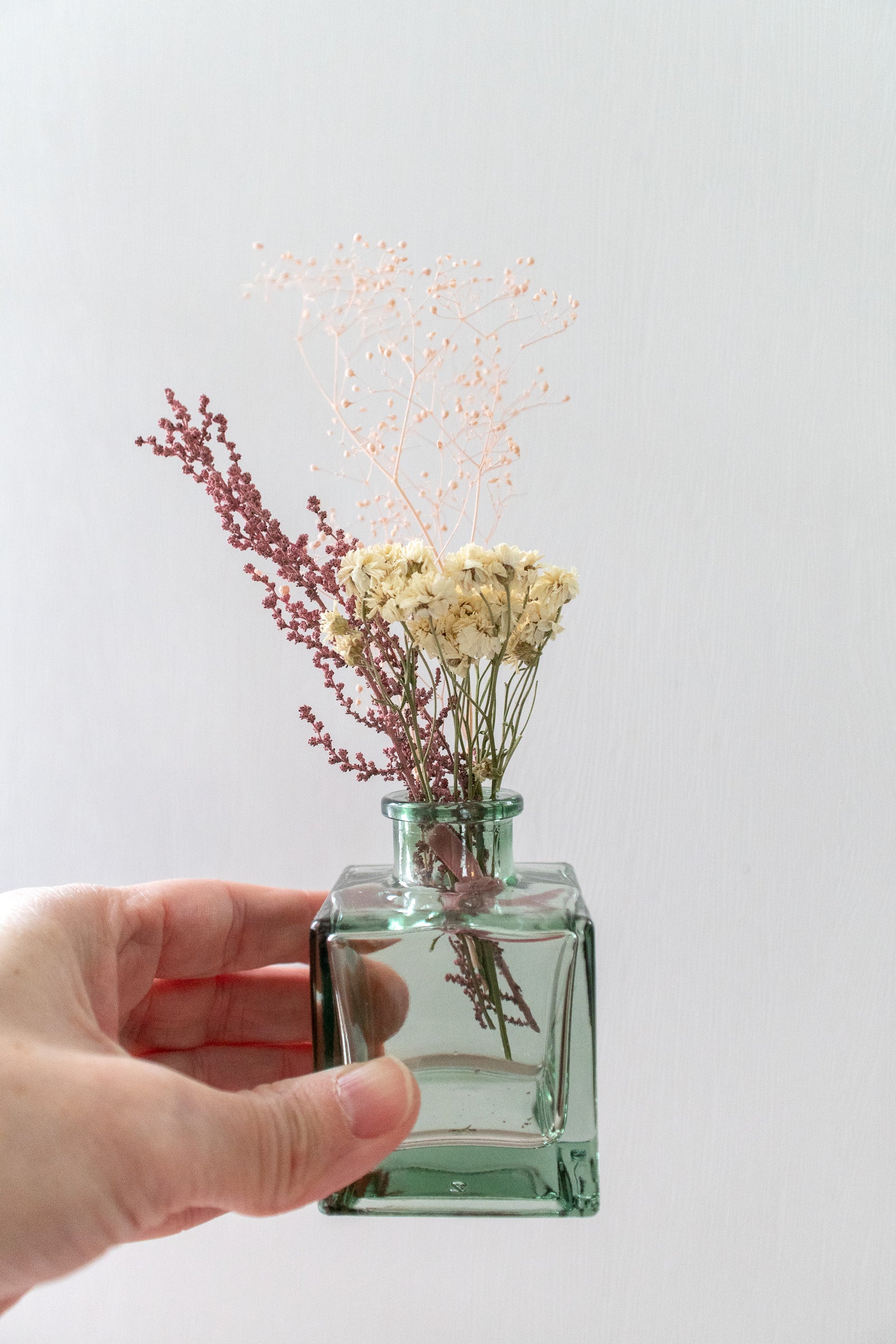 Micro Dried Flower Arrangement in A Glass Bud Vase - Gather Goods Co.