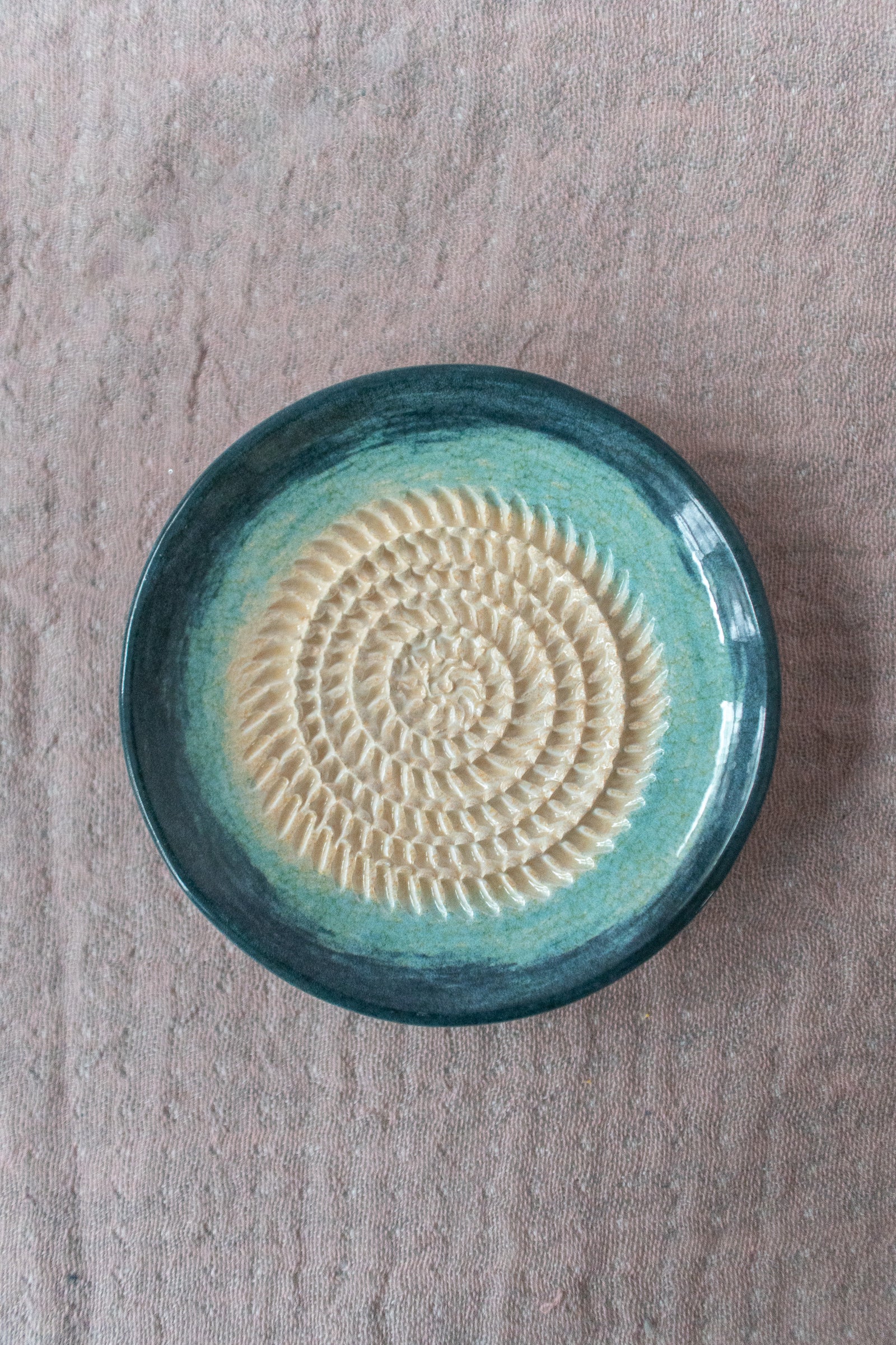 Ceramic Garlic Grater Plate, Green Ombre - Gather Goods Co.