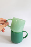 Retro Jade Glass Mug, Dark Green - Gather Goods Co.