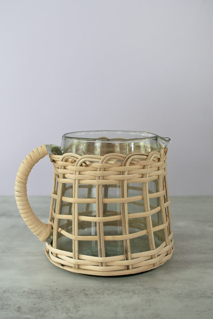 Glass & Rattan Pitcher – Gather Goods Co.