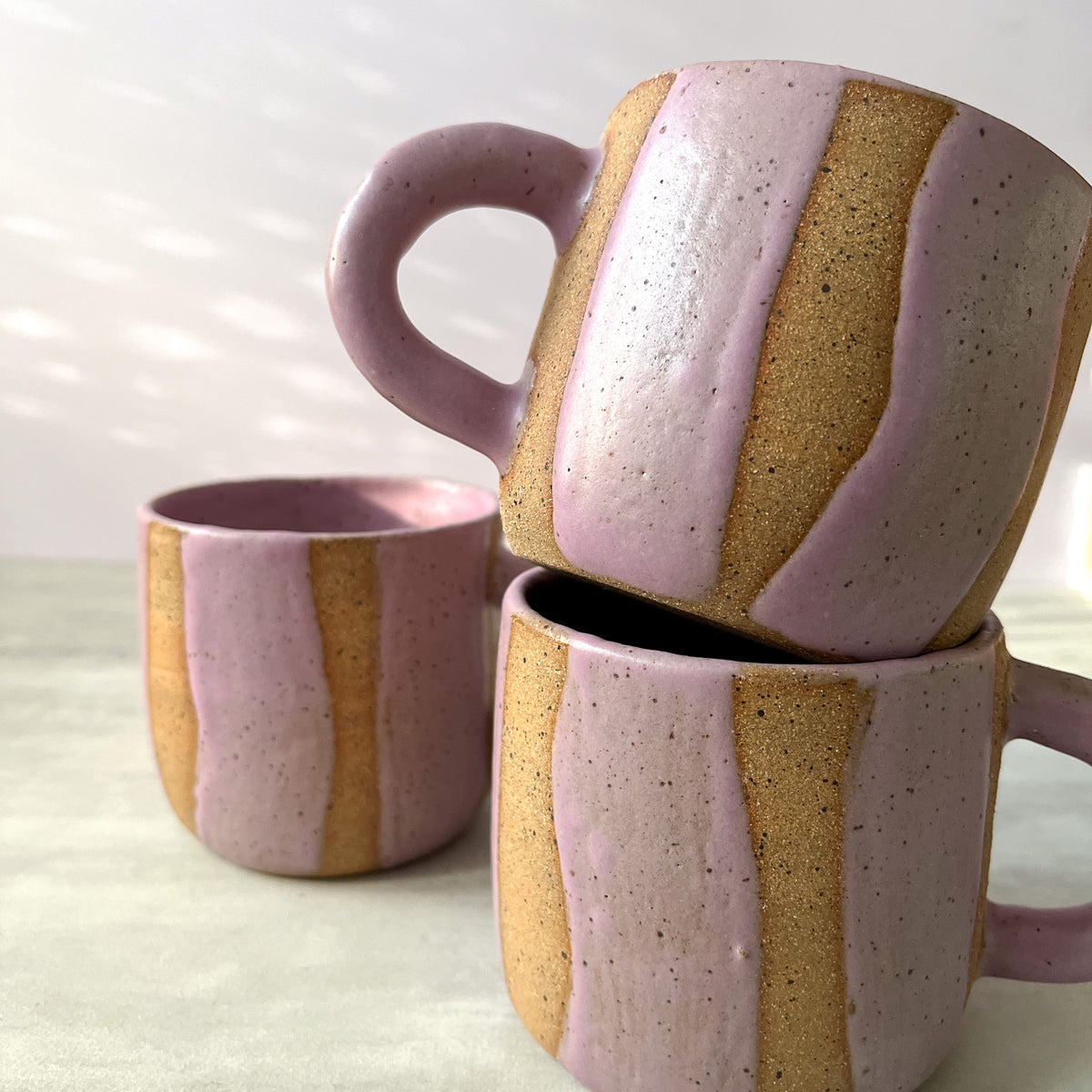 Striped Coffee Mug Lilac Wavy Lines – Gather Goods Co.