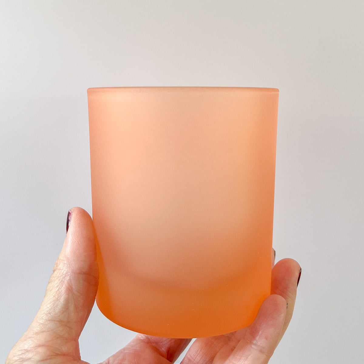 Frosted Coral Peach Drinking Glass – Gather Goods Co.