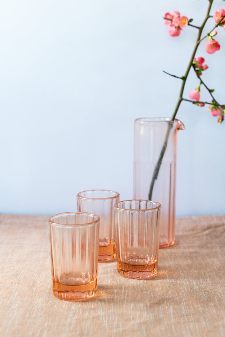 Pink Drinking Glass, Pink Depression Glass Aesthetic, Vintage Style Dr ...
