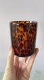 Brown Tortoise Shell Spotted Drinking Glass - Hand-Blown Glassware ...