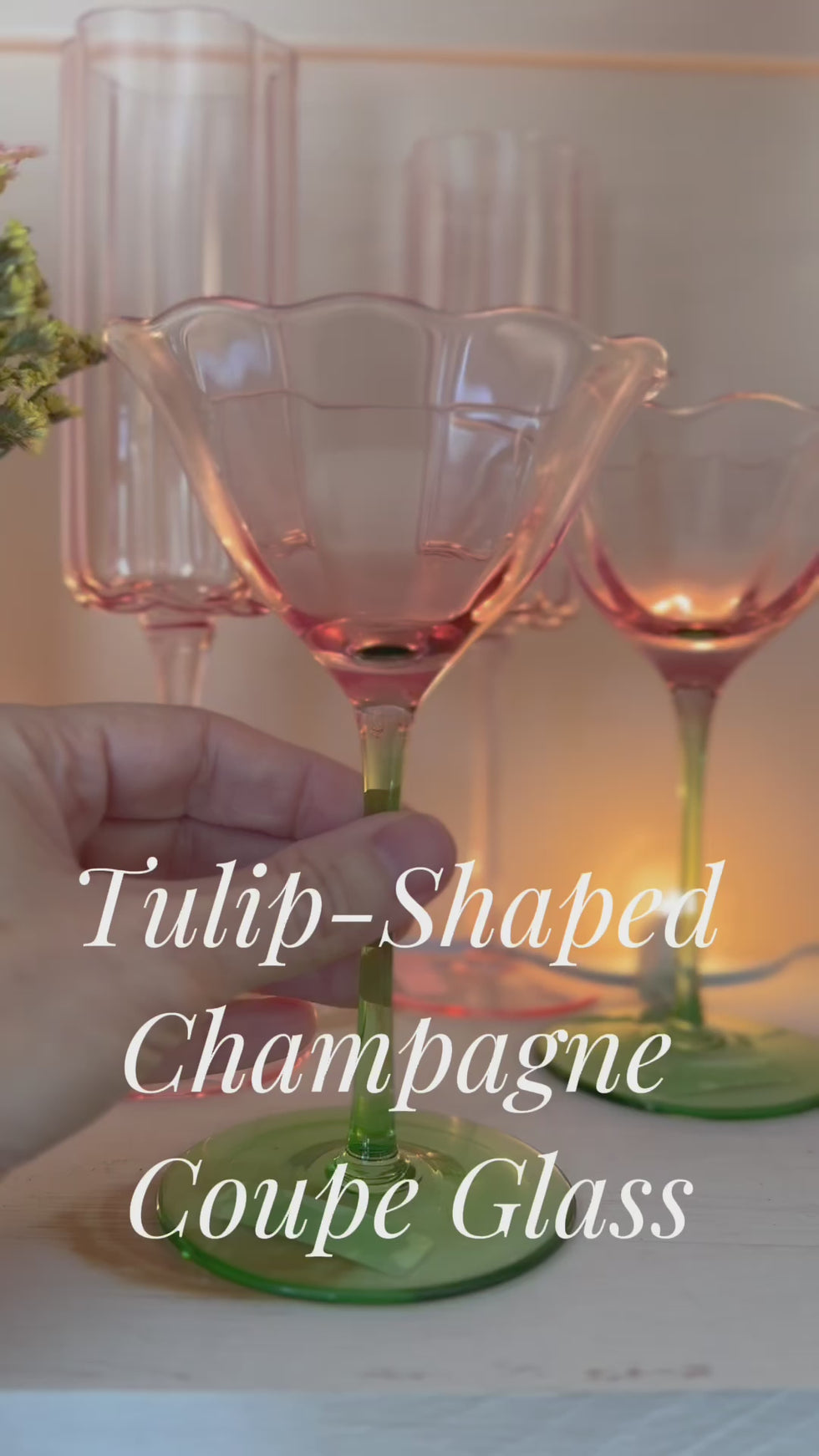 Tulip-Shaped Champagne Coupe Glass, Elegant Stemware - Gather Goods Co.