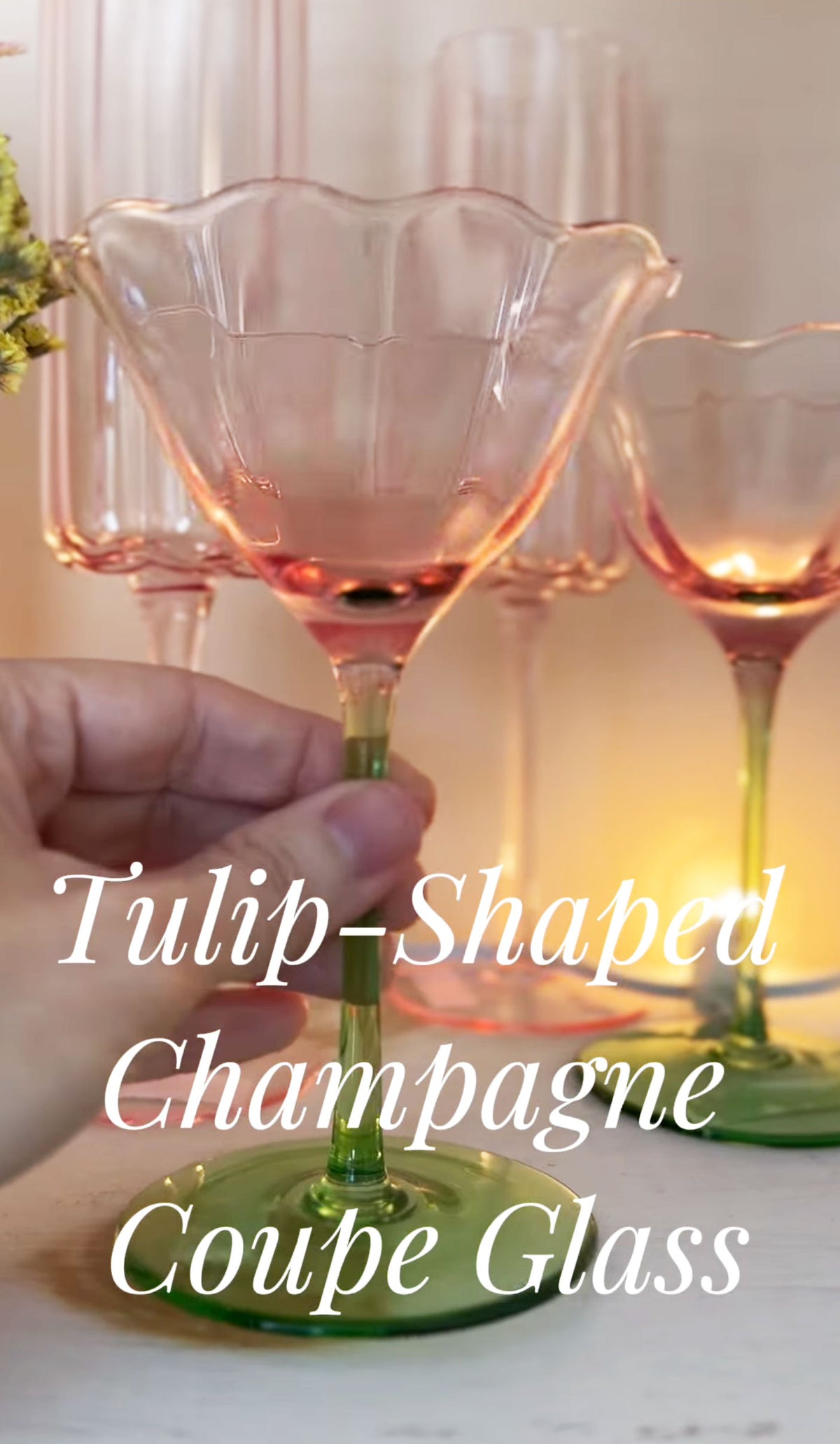 Tulip-Shaped Champagne Coupe Glass, Elegant Stemware – Gather Goods Co.