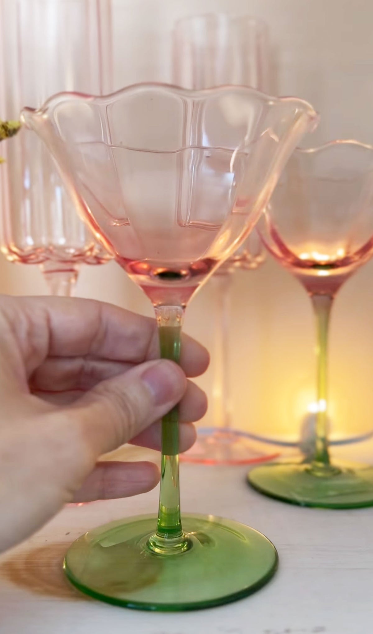 Tulip-Shaped Champagne Coupe Glass, Elegant Stemware - Gather Goods Co.