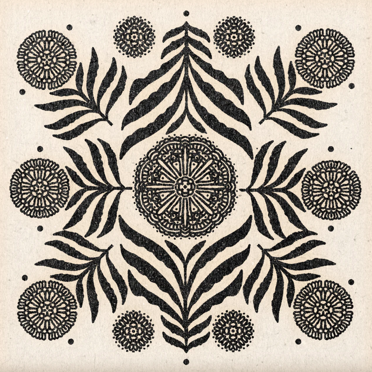 Block Printed Flowers Print - Gather Goods Co.